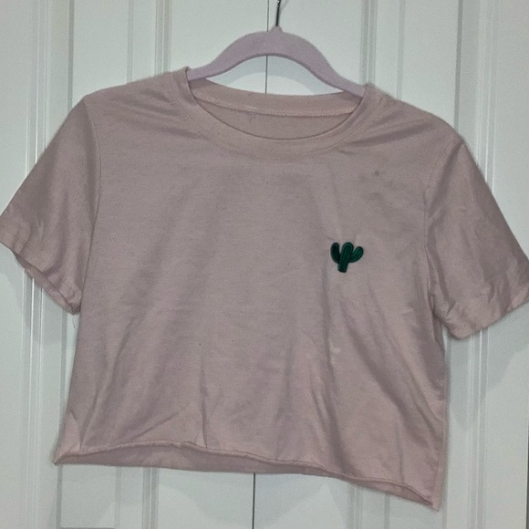 Urban Outfitters | Tops | Pastel Pink Cactus Crop Top | Poshmark